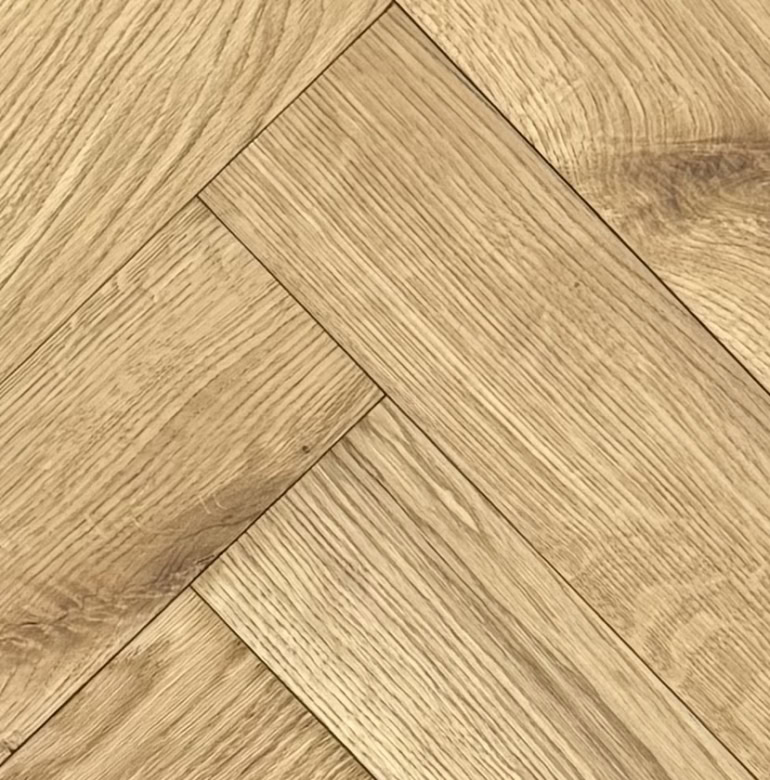 Prøve, Fiskebensparkett Eik, Stangholmen - Parkett.no